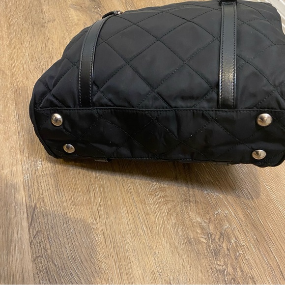 Prada | Bags | Prada Quilted Nylon Shoulder Bag With Chainleather Strap ...